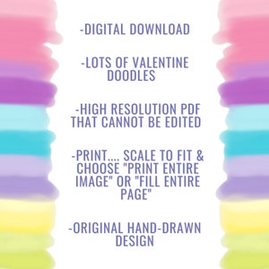 Valentine Doodles Coloring Page -original Coloring Page- Hand-drawn ...