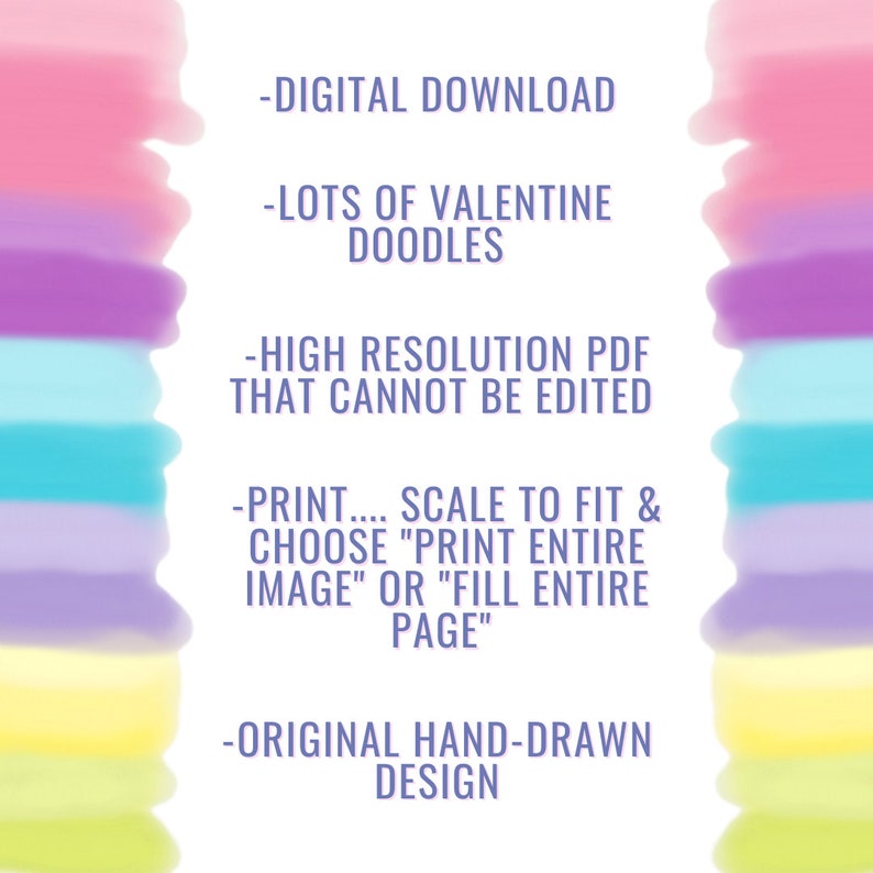 Valentine Doodles Coloring Page -original Coloring Page- Hand-drawn ...