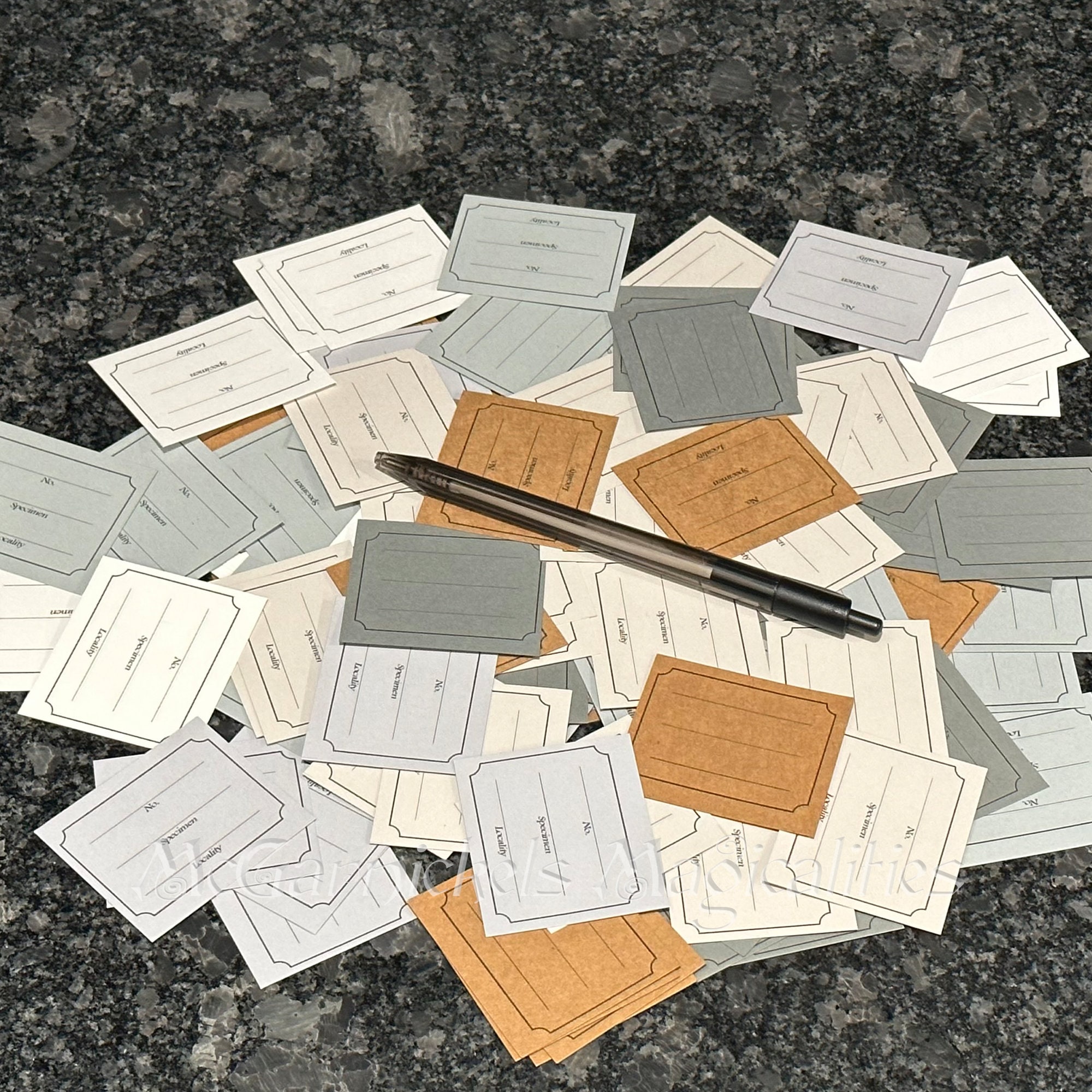 48 Mineral Specimen Identification 2 Sided Labels for Crystals ...