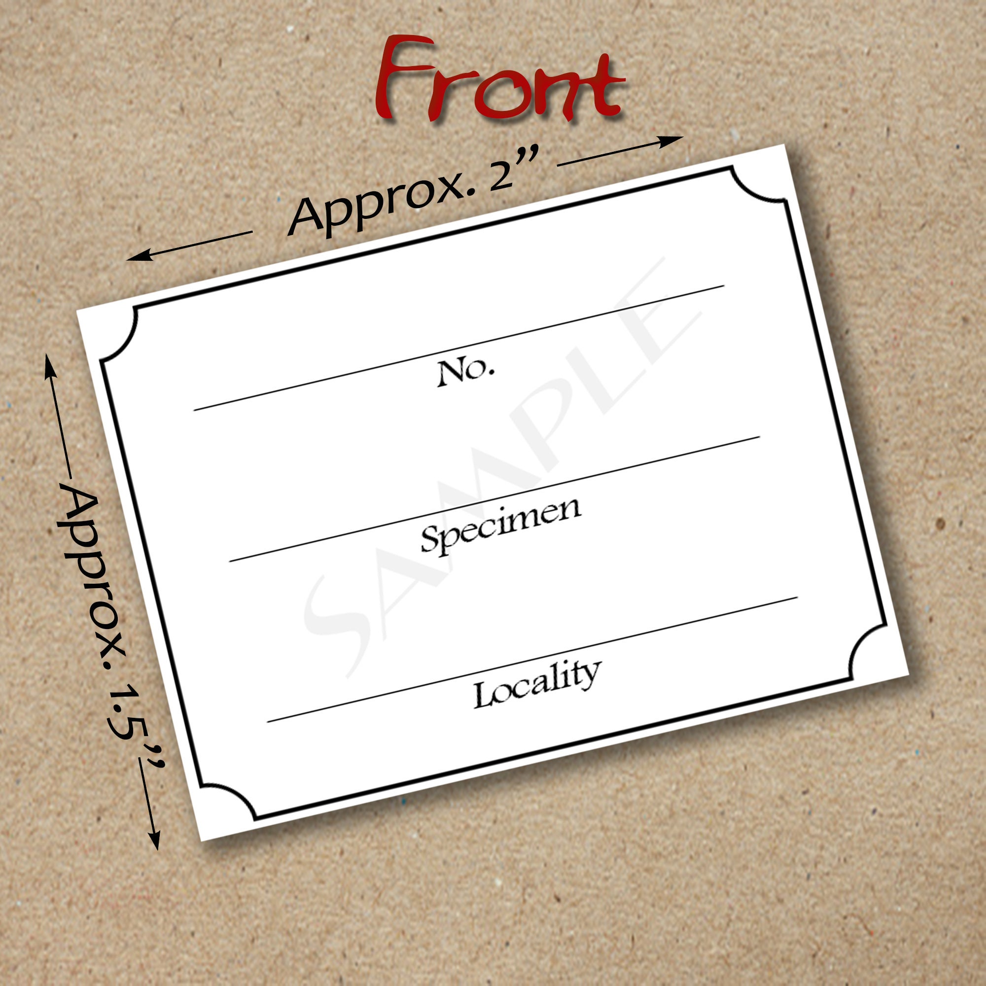 48 Mineral Specimen Identification 2 Sided Labels for Crystals ...