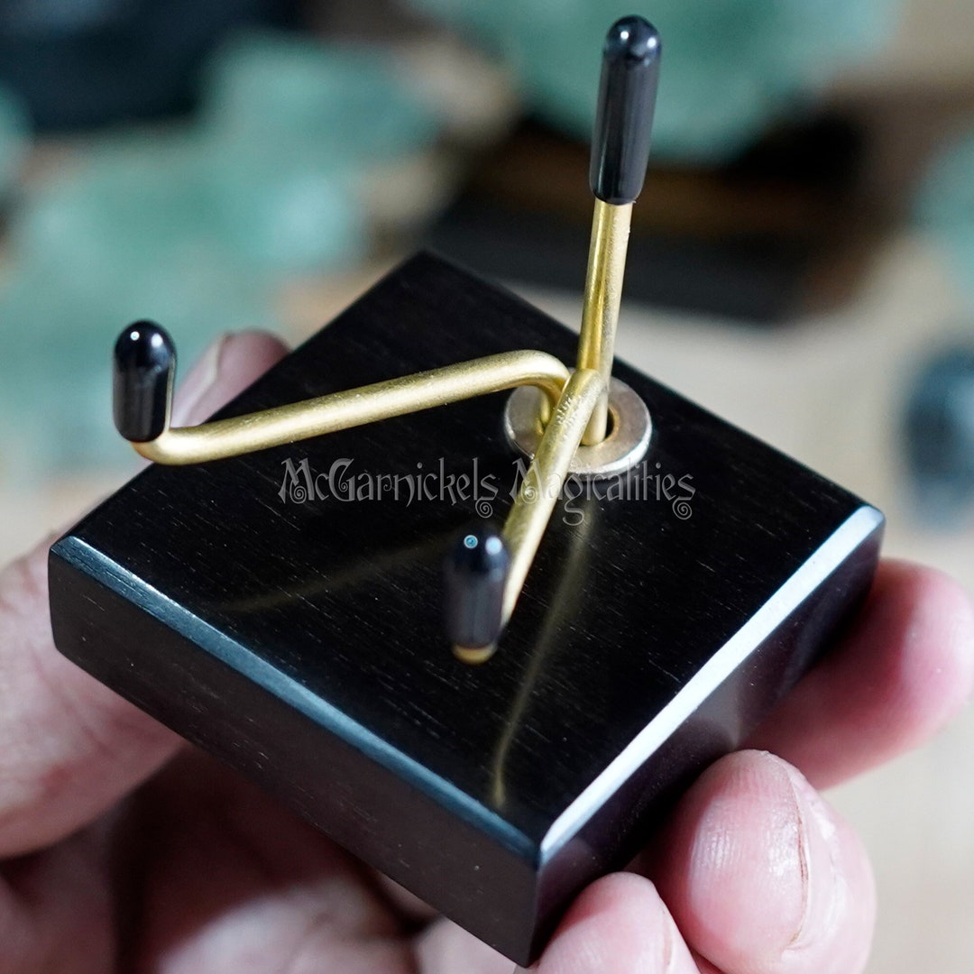 Black Ebony Crystal Mineral Stand 2" Square Exotic African Gabon Ebony ...