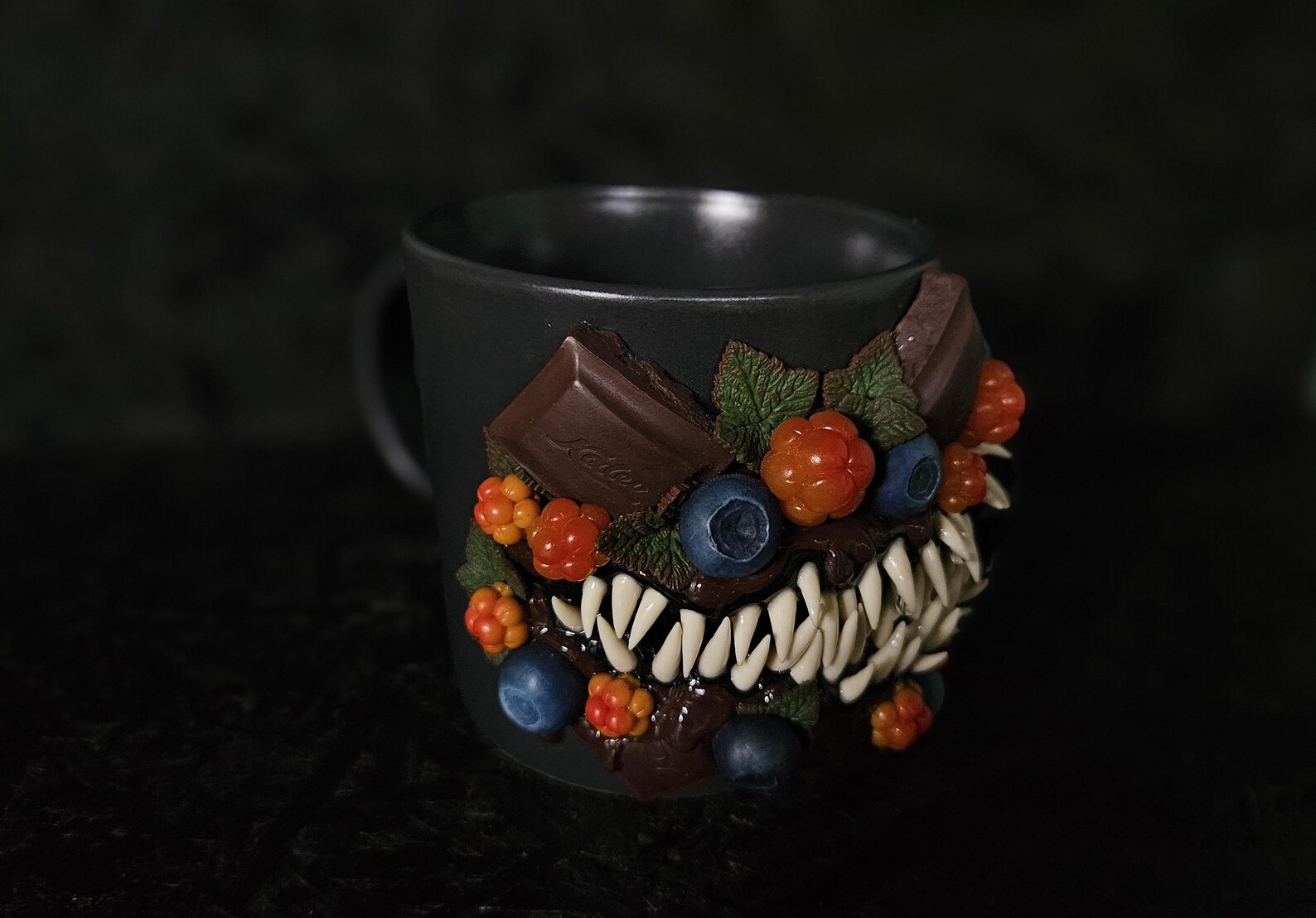 Mimic Polymer Clay Coffe Tea Mug 3D Halloween Gift Cloudberry Chocolate ...