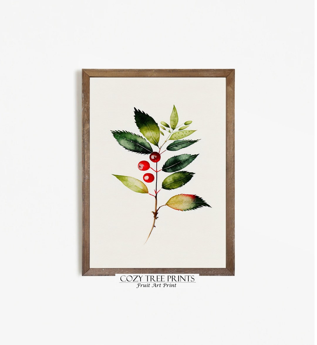 Printable Cherry Watercolor, Fruit Art Print, Wall Art Digital Download ...