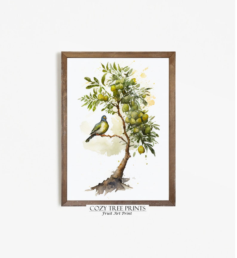 Printable Avocado Tree Watercolor Printable Bird Watercolor - Etsy