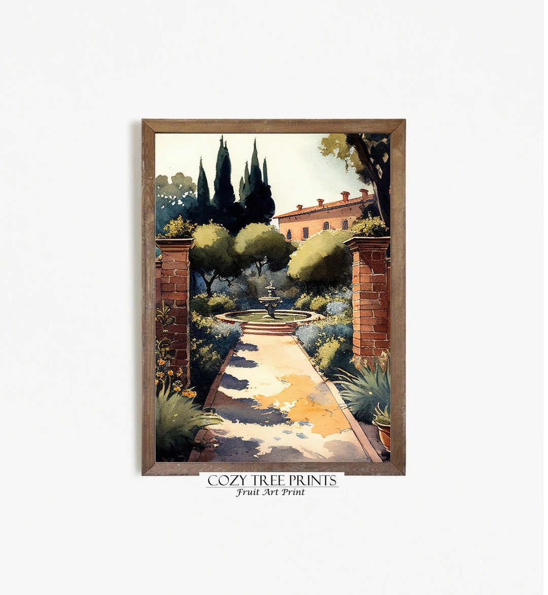 Printable Filoli Garden Watercolor, Garden Art Print, Wall Art Digital ...