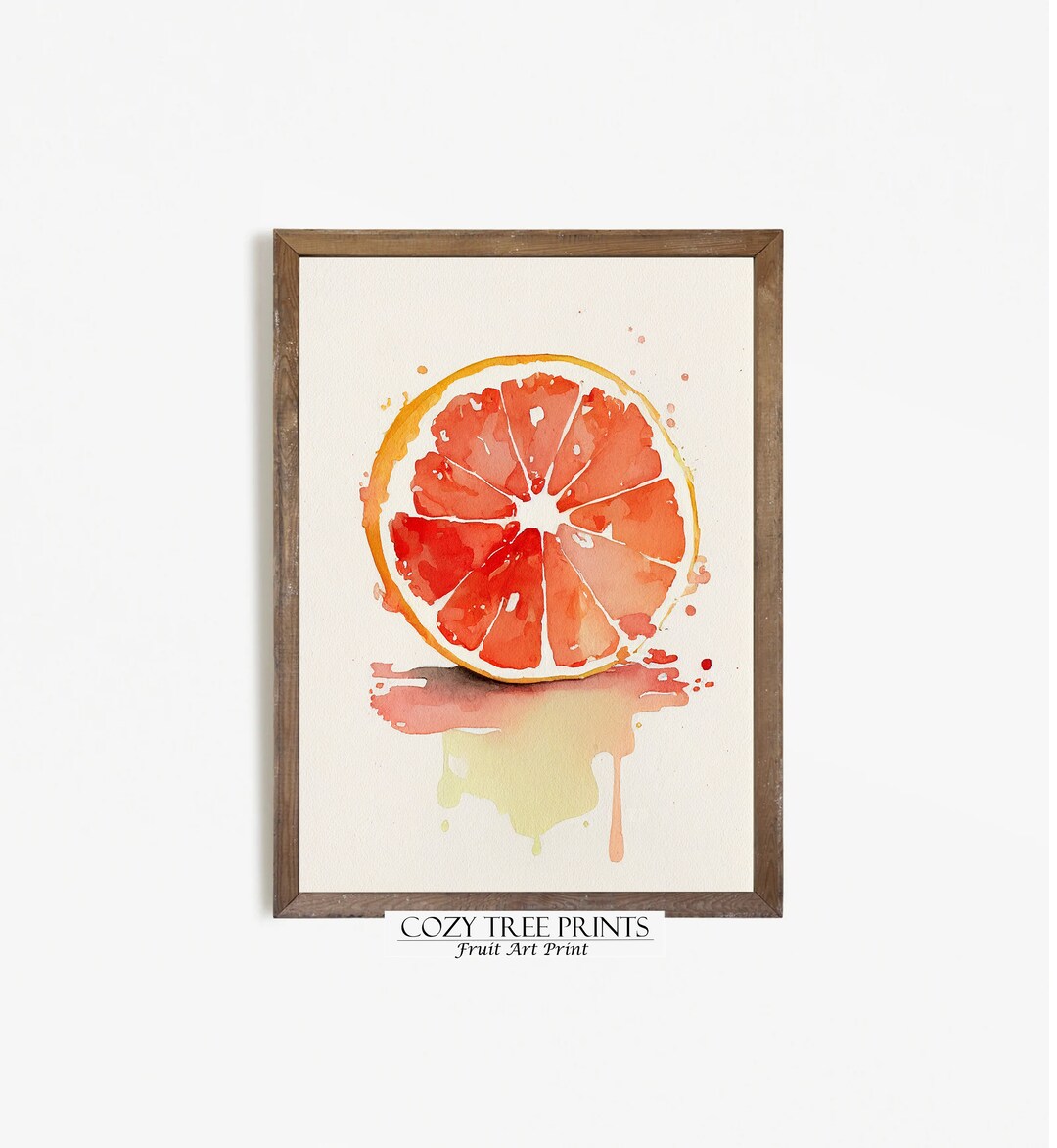 Printable Grapefruit Watercolor, Fruit Art Print, Wall Art Digital ...