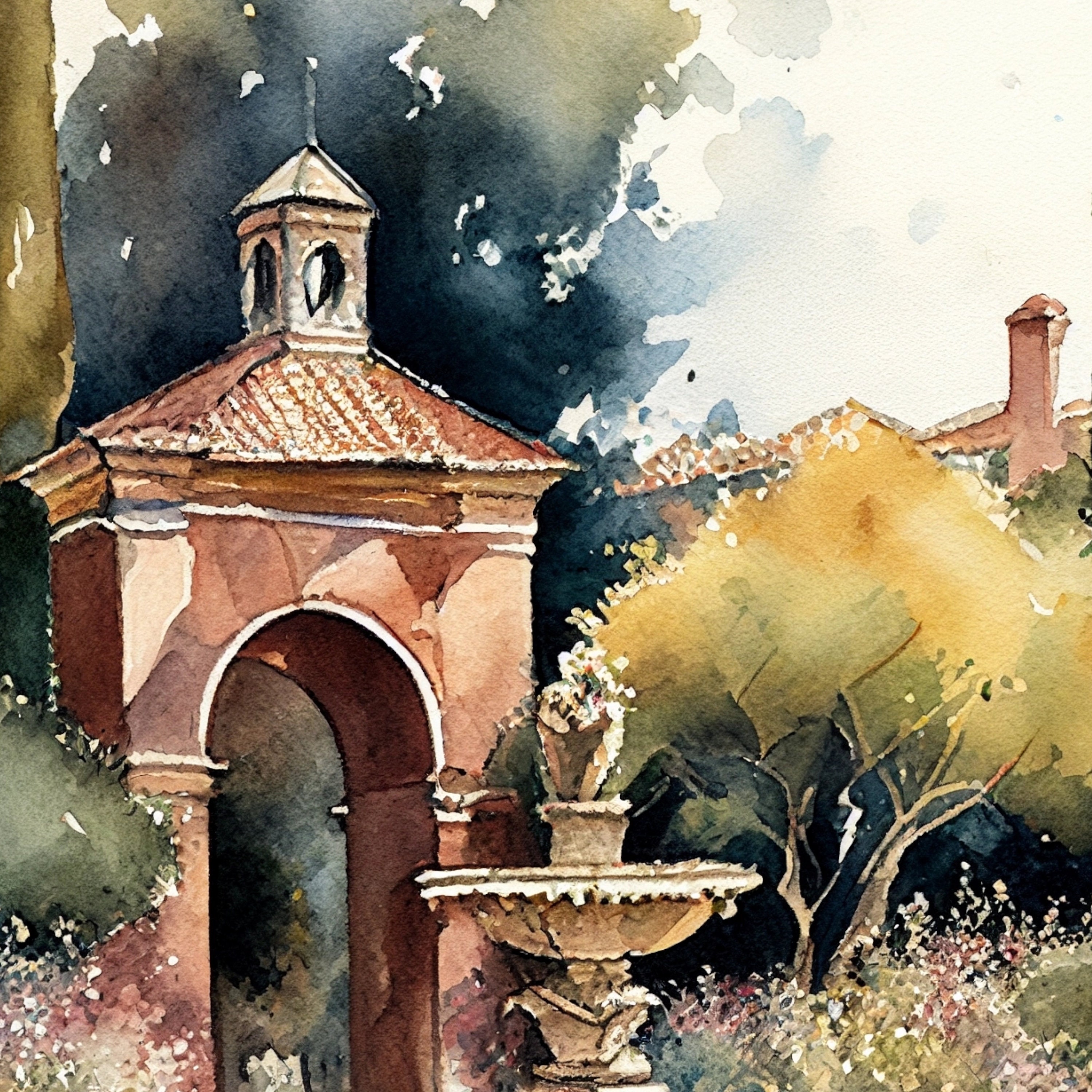 Printable Filoli Garden Watercolor Garden Art Print Wall Art - Etsy