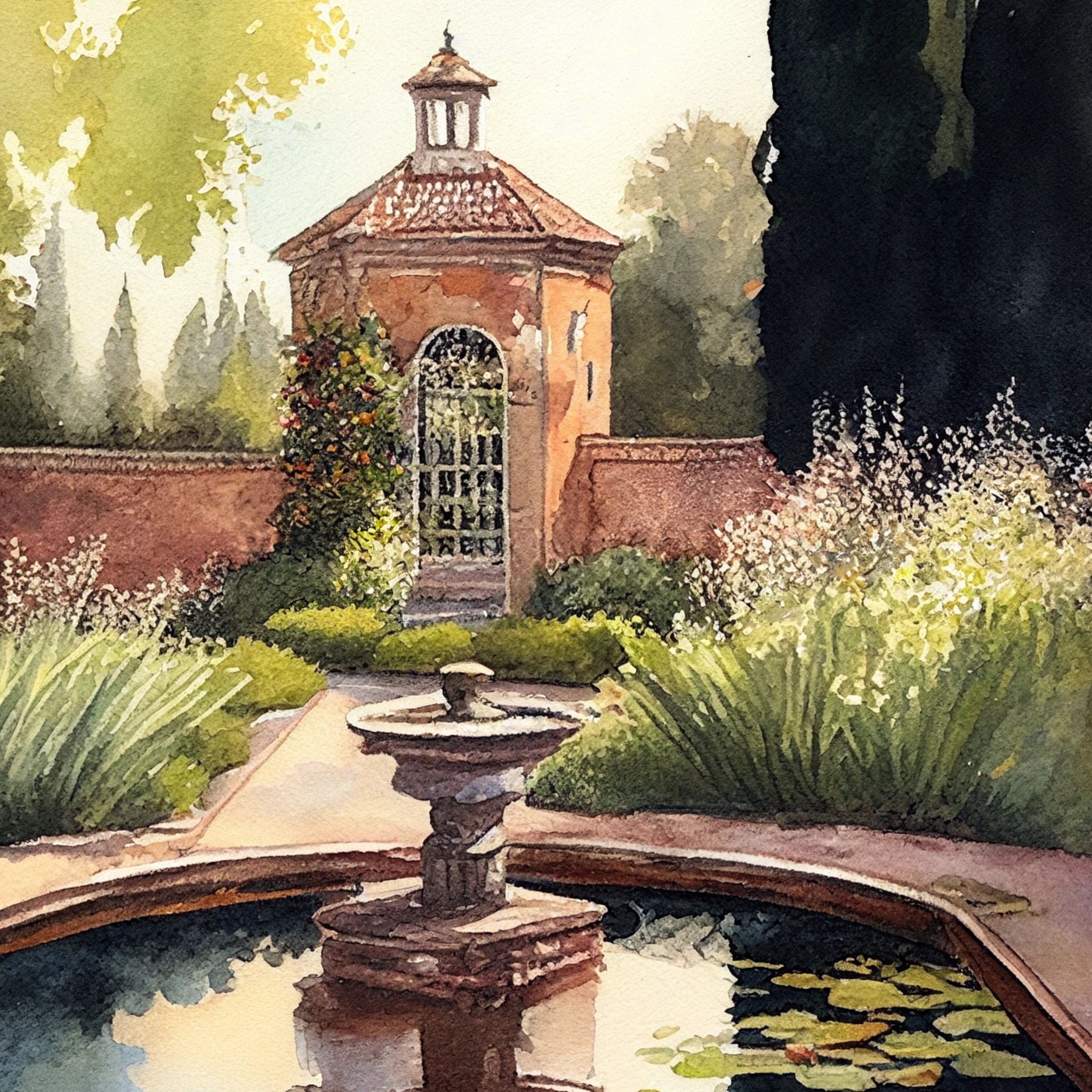 Printable Filoli Garden Watercolor Garden Art Print Wall Art - Etsy