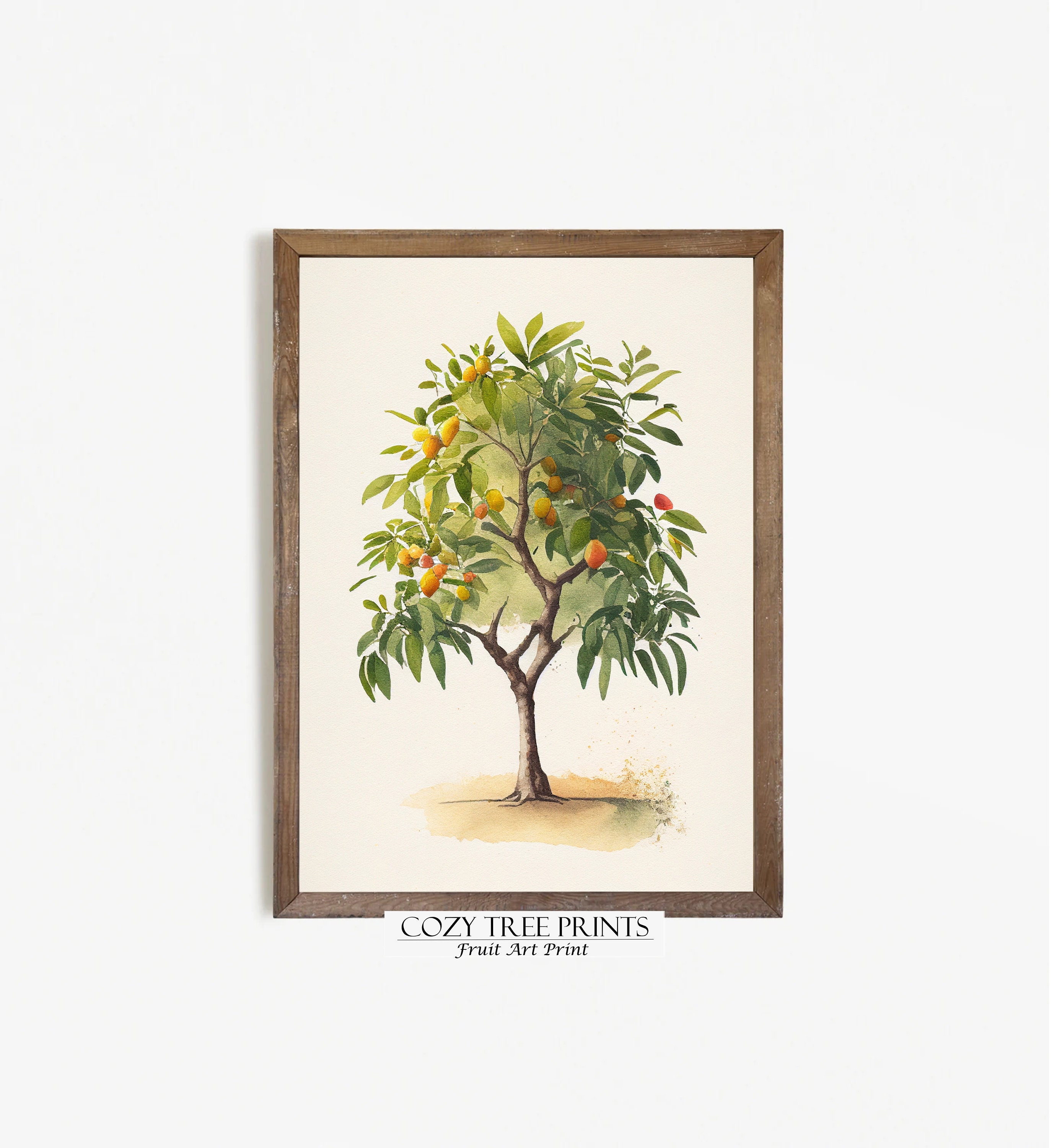 Printable Mango Tree Watercolor, Fruit Art Print, Wall Art Digital ...