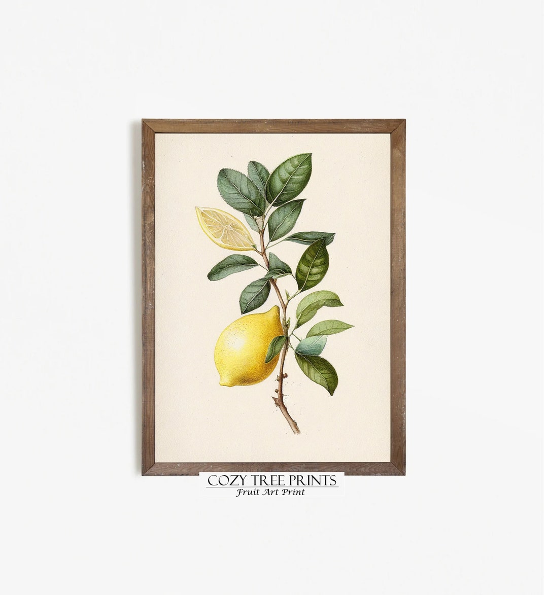 Printable Lemon Botanical, Fruit Art Print, Wall Art Digital Download ...