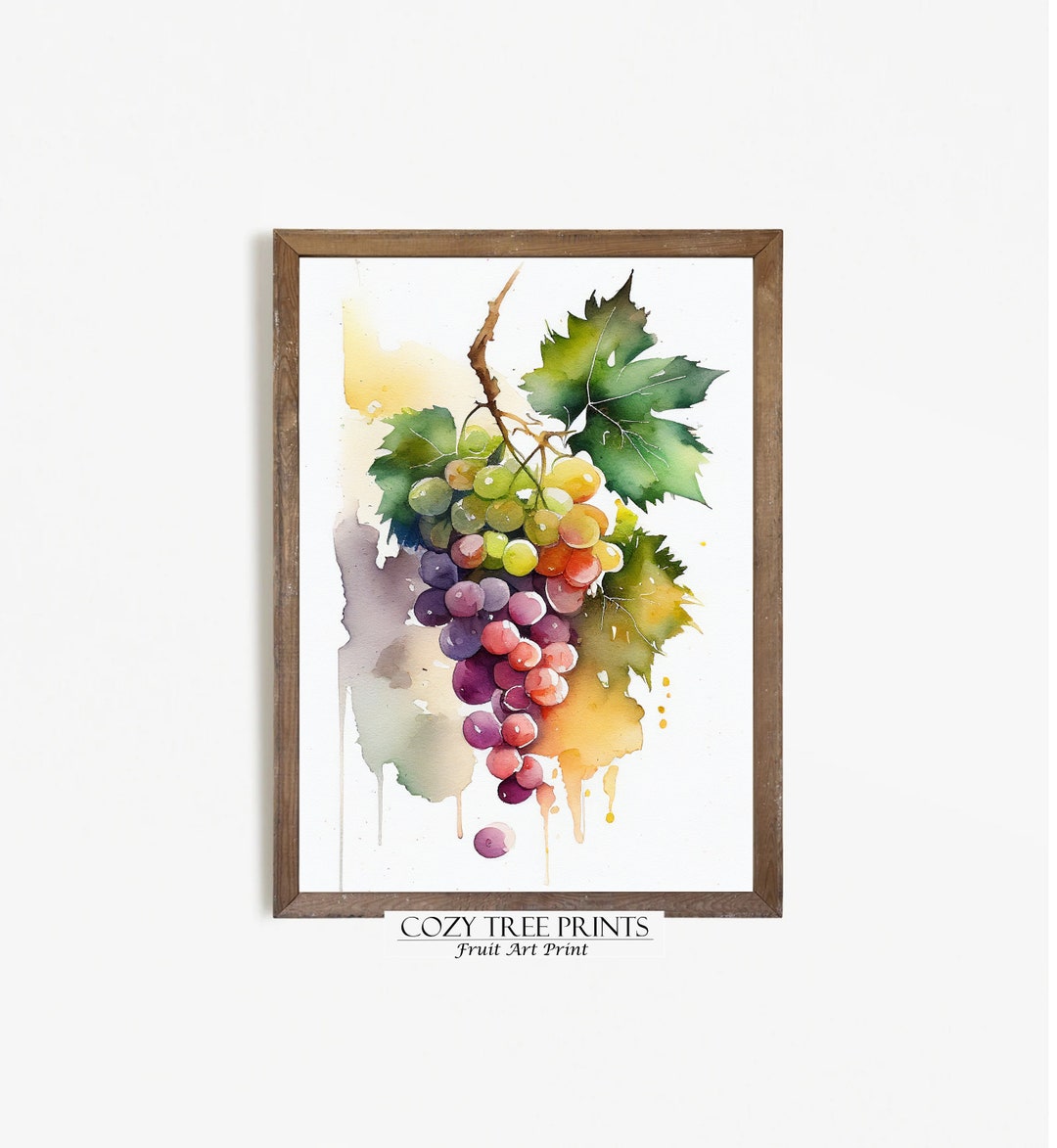 Printable Grapes Watercolor, Fruit Art Print, Wall Art Digital Download ...