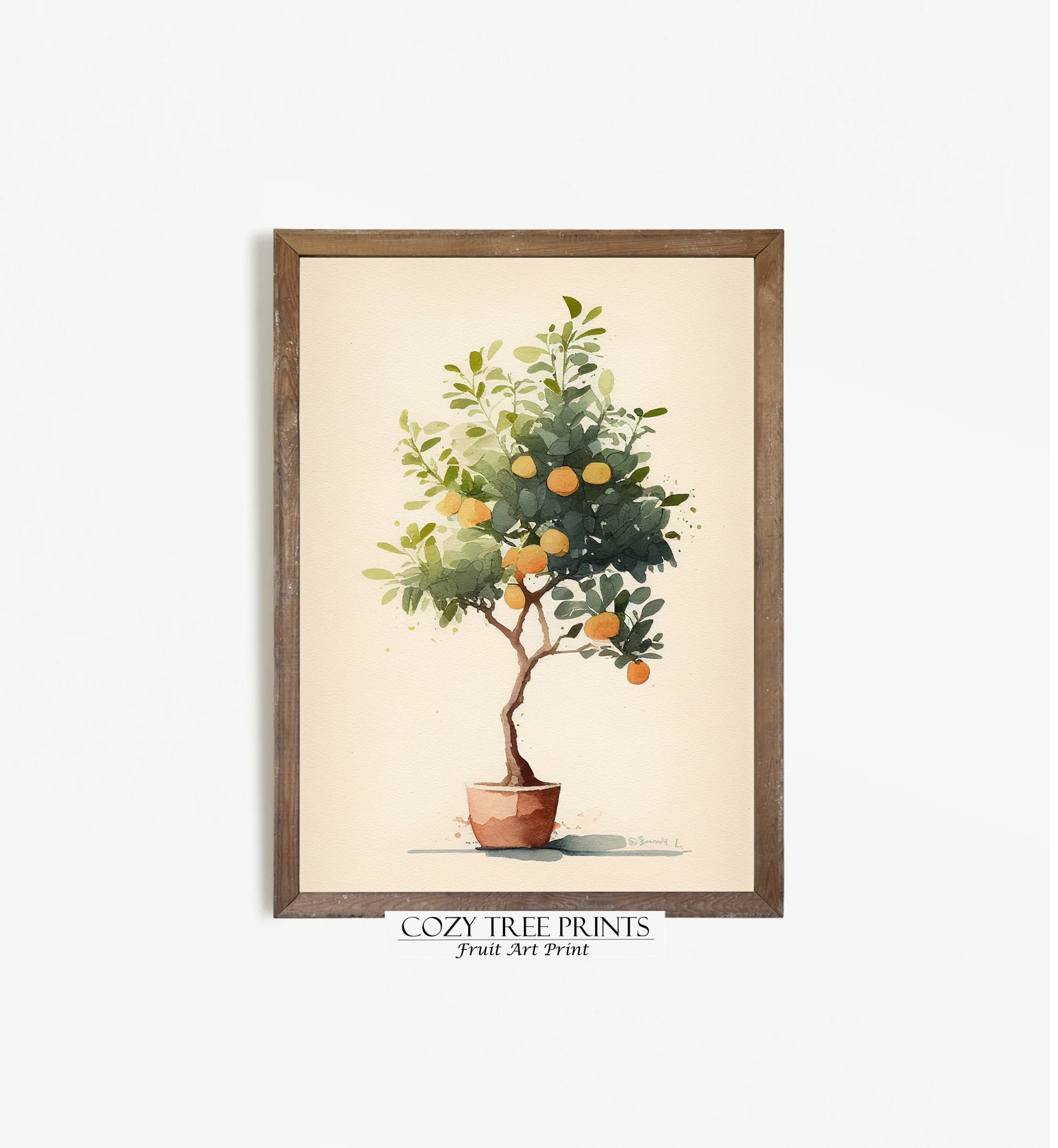 Printable Grapefruit Tree Watercolor, Fruit Art Print, Wall Art Digital ...