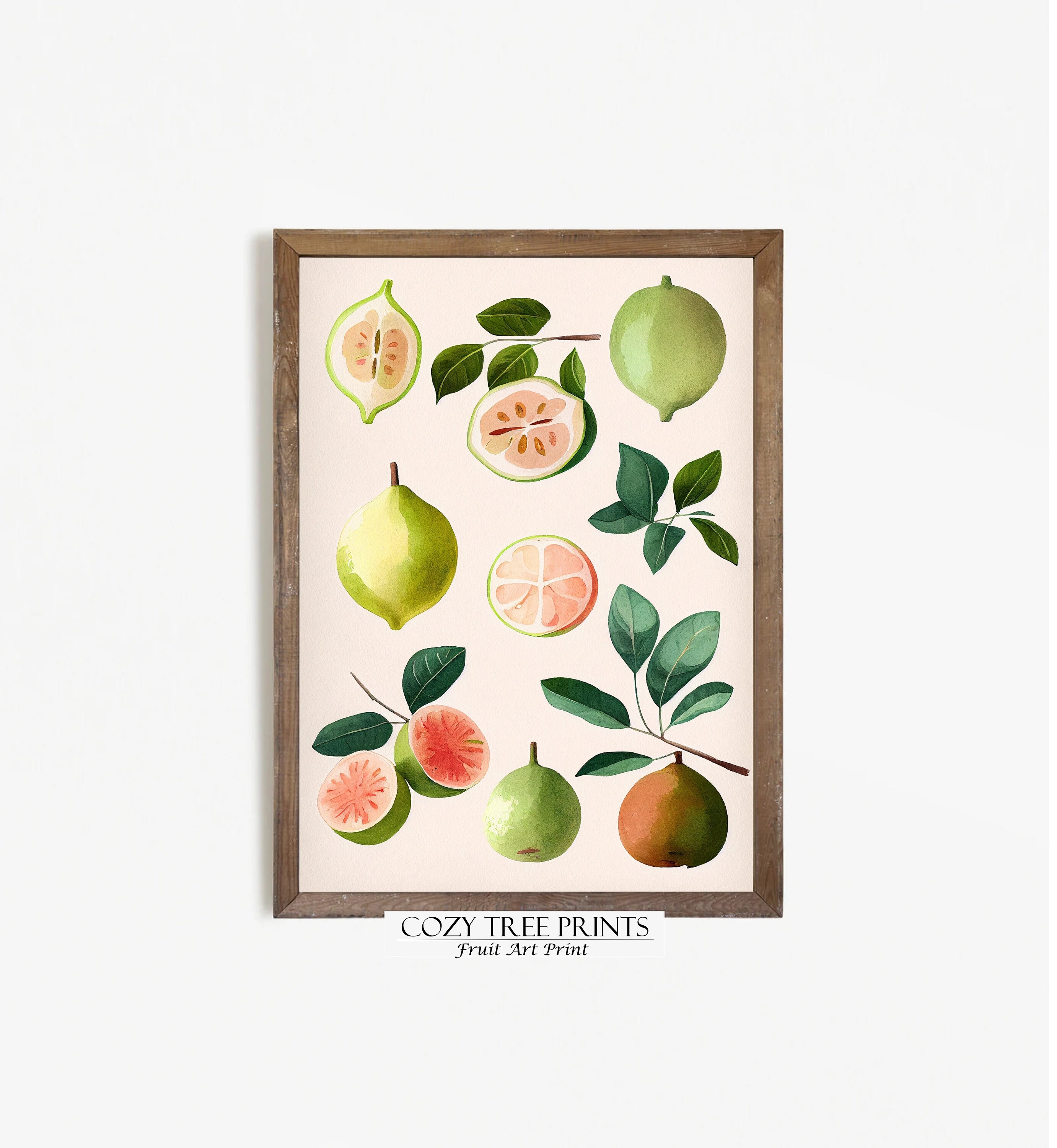Printable Guava Varieties Watercolor, Fruit Art Print, Wall Art Digital ...