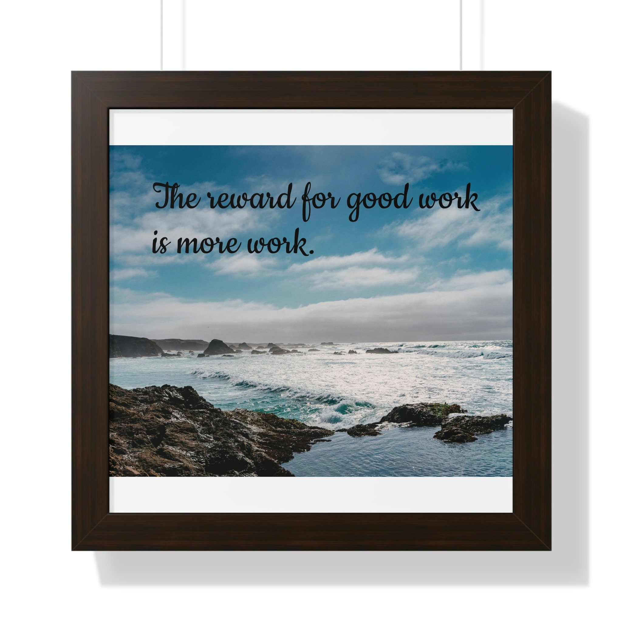 Funny Quote Framed Horizontal Poster, Ocean Poster, Work Decor, Office ...