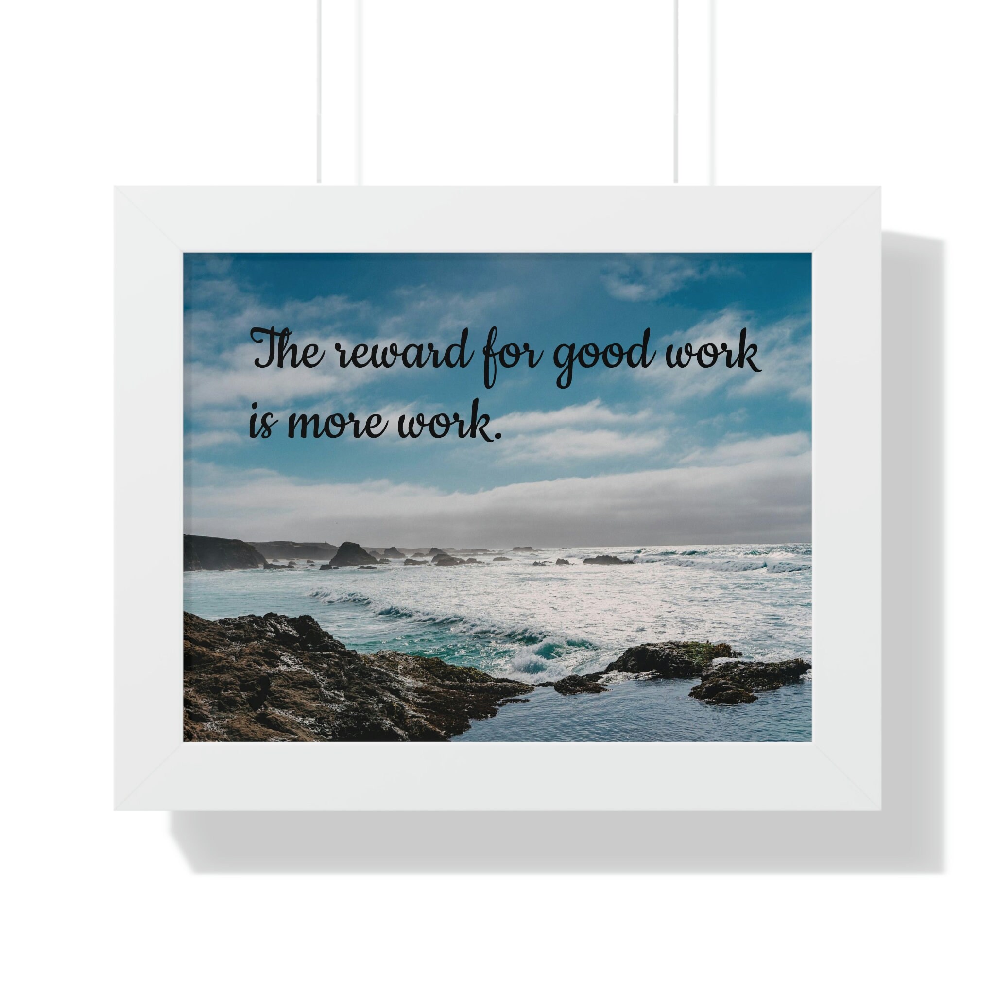 Funny Quote Framed Horizontal Poster, Ocean Poster, Work Decor, Office ...