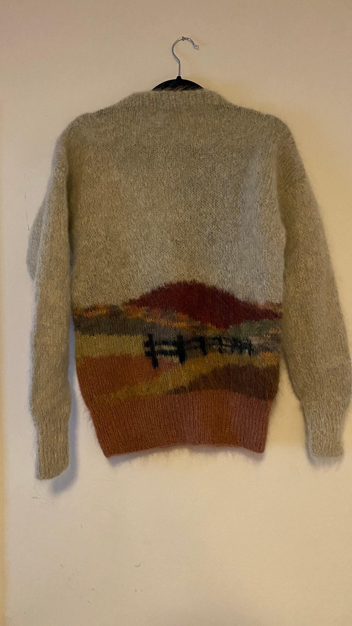 Susie Lee Vintage Mohair Sweater 1980s Country Scene Cottagecore - Etsy