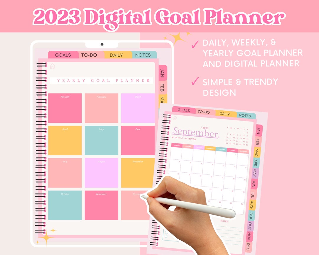 Vibrant Rainbow Goal Planner Multifunctional Digital Planner - Etsy