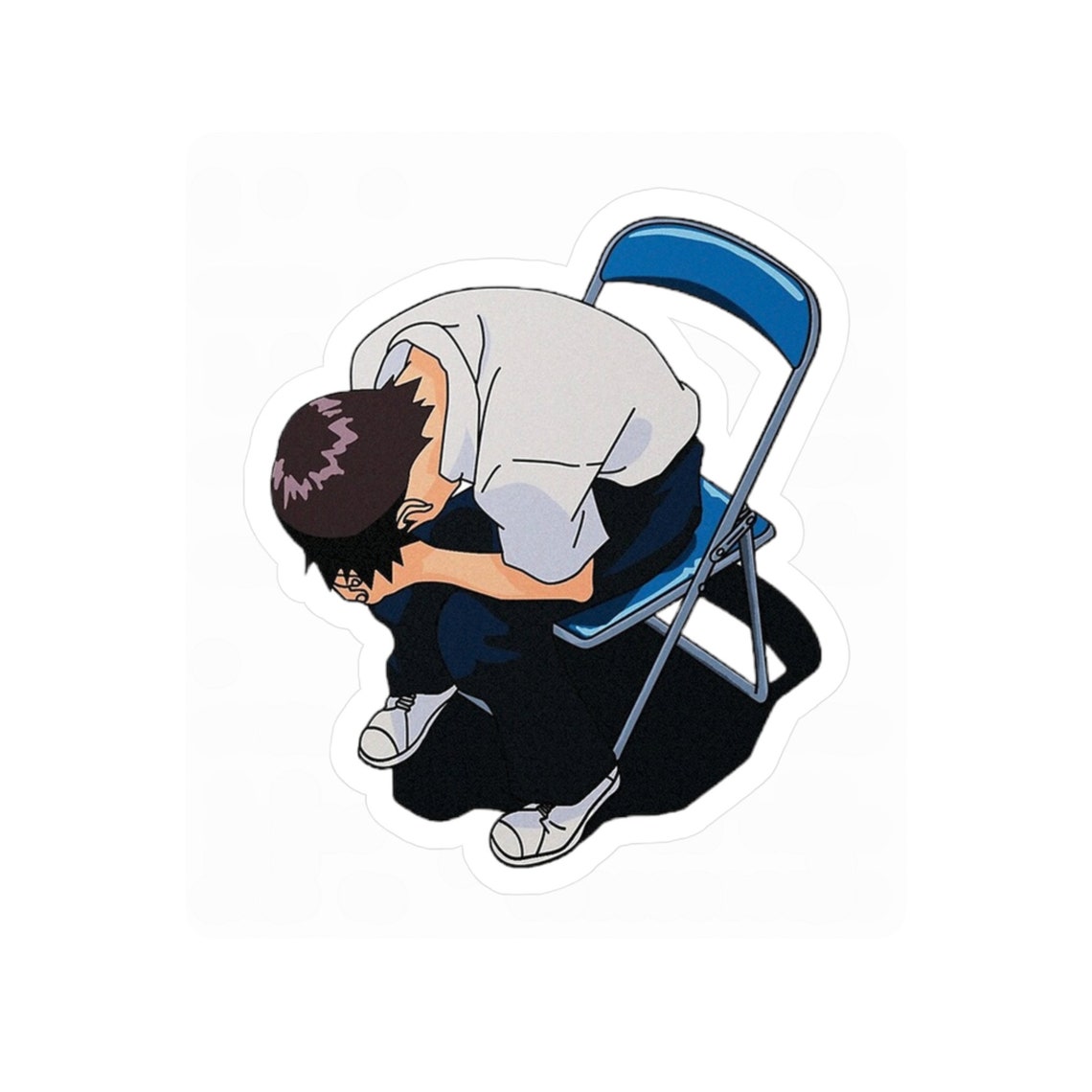 Shinji Ikari Chair Meme Sticker - Etsy