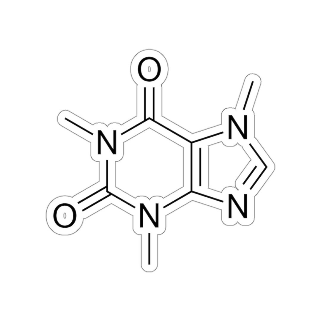 Caffeine Chemical Molecular Structure Sticker - Etsy