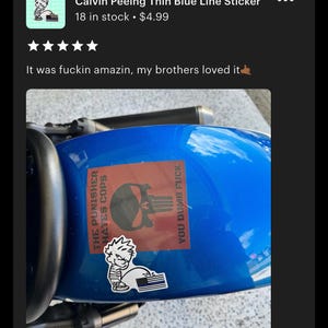 Calvin Peeing Thin Blue Line Sticker - Etsy