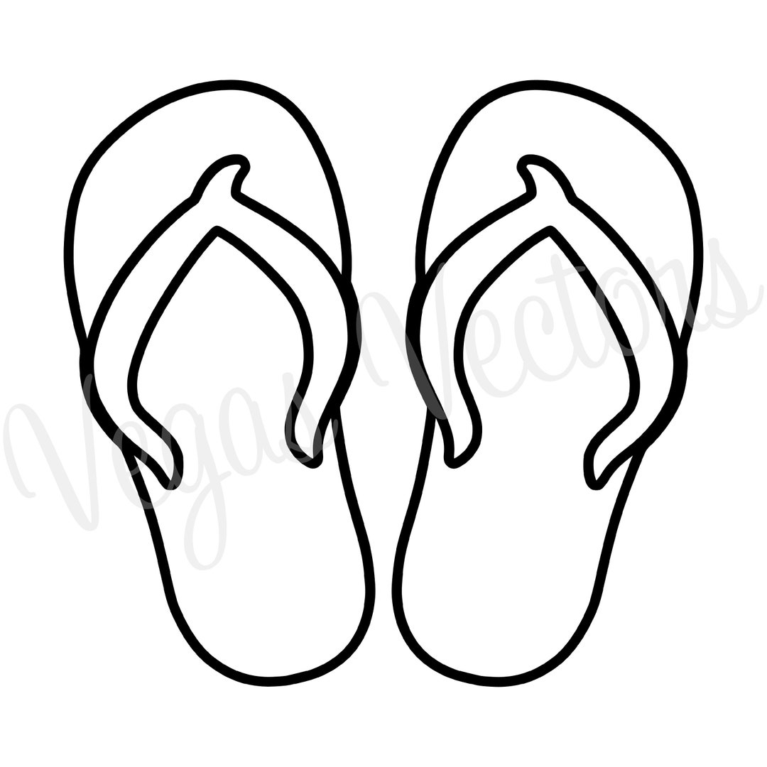 Flipflops SVG, PNG, Flipflops Outline, Summer, Beach, Instant Download ...