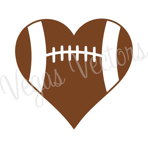 Football Heart Svg - Etsy