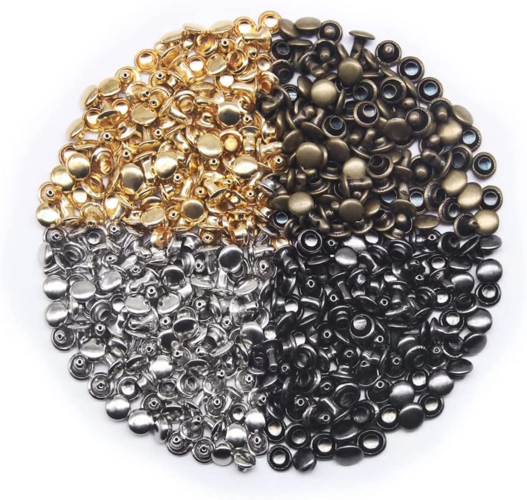 Set of Rivets for Leather Tags - 6mm, Fasteners for Labels and Tags ...