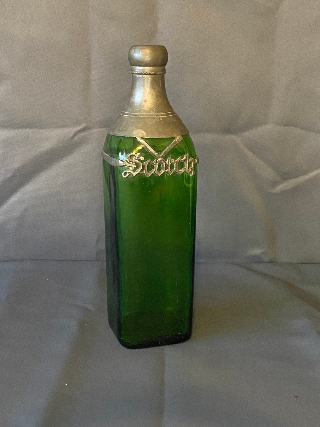 Antique Bottle Green Glass Whiskey Bottle - Etsy