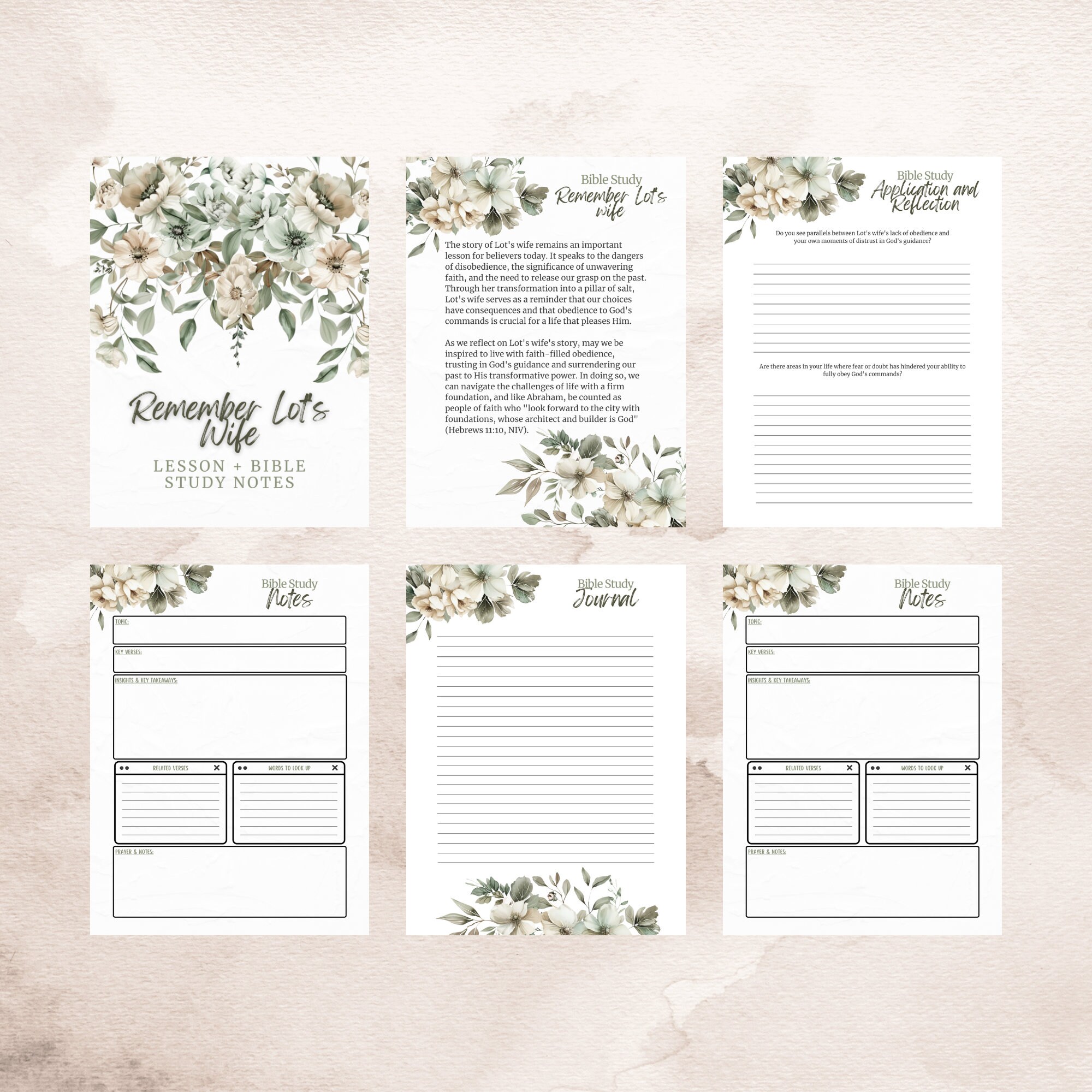 Remember Lot's Wife Bible Study, Transformation Faith Digital Printable ...