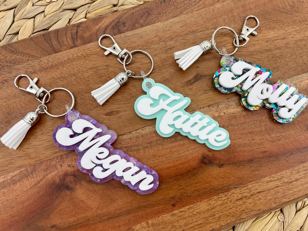 Groovy Retro Name Keychain | Key Tag | Gift | Name Tag | Backpack ...