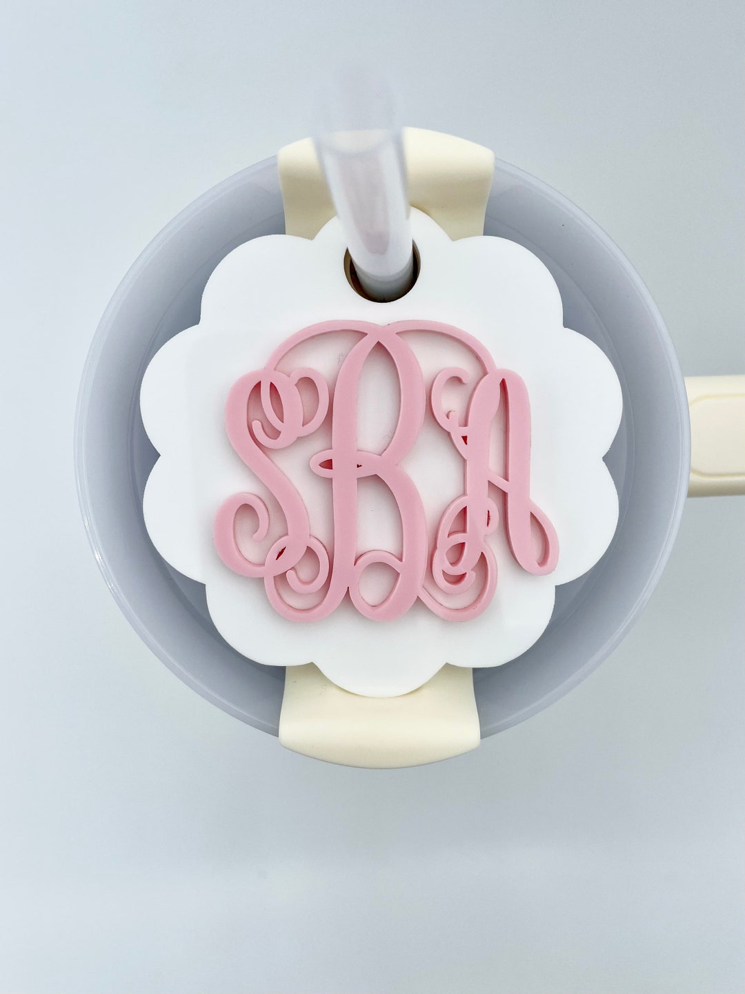 Personalized Stanley Name Tag | Scalloped Circle | Monogram | the ...