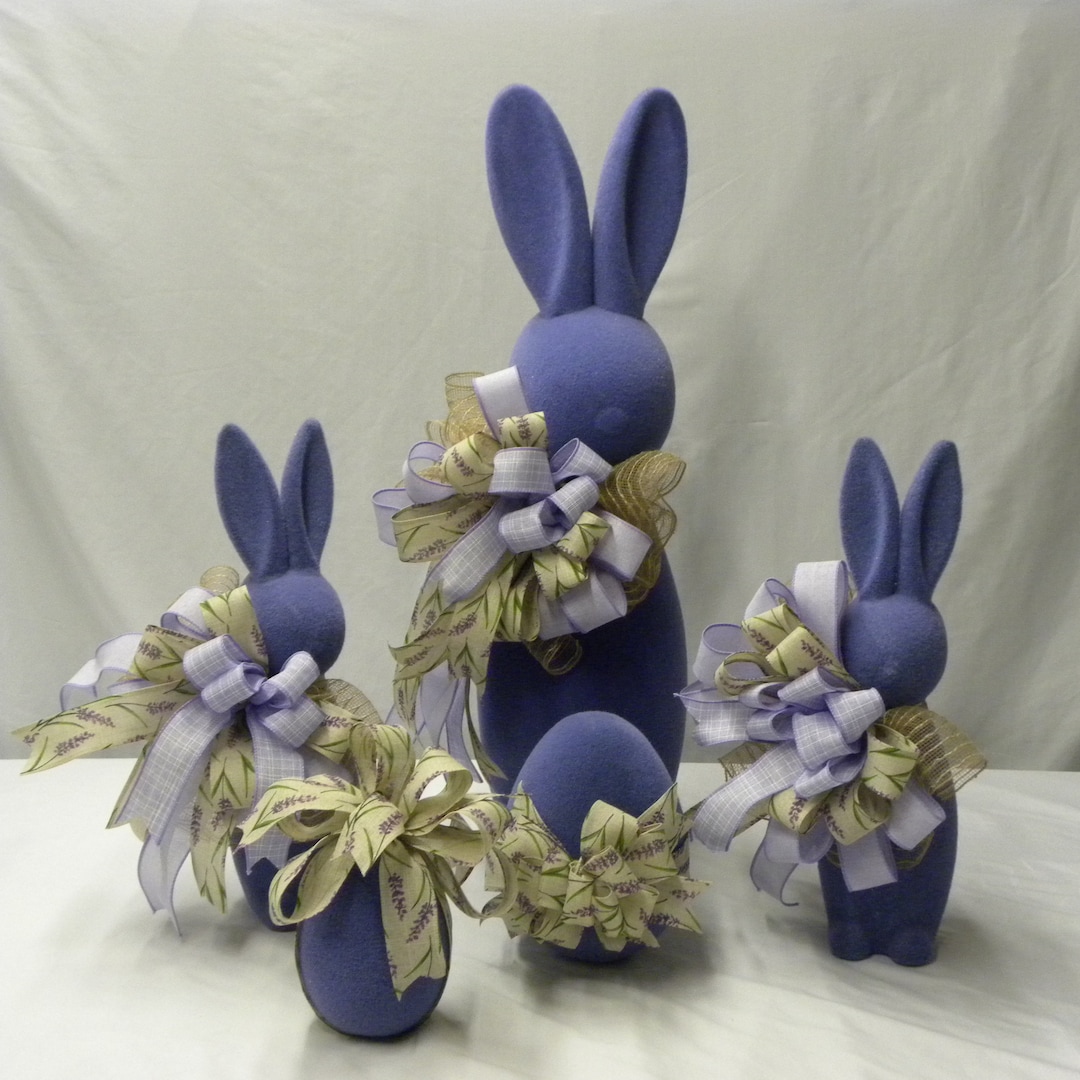 Easter Family Flocked Bunnies and Eggs - Etsy