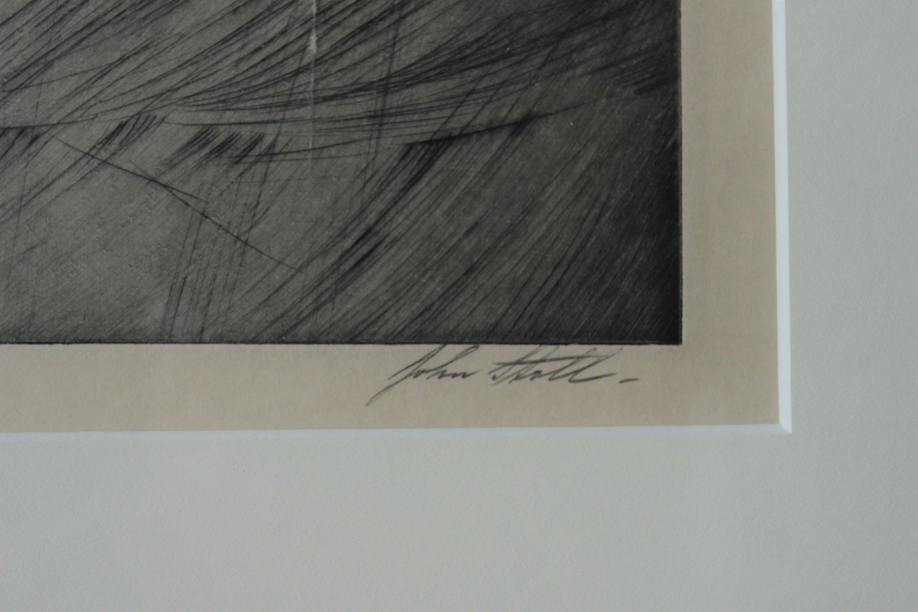 Signed Original John Stoll Etching of a Ship on a Stormy Sea - Listed ...