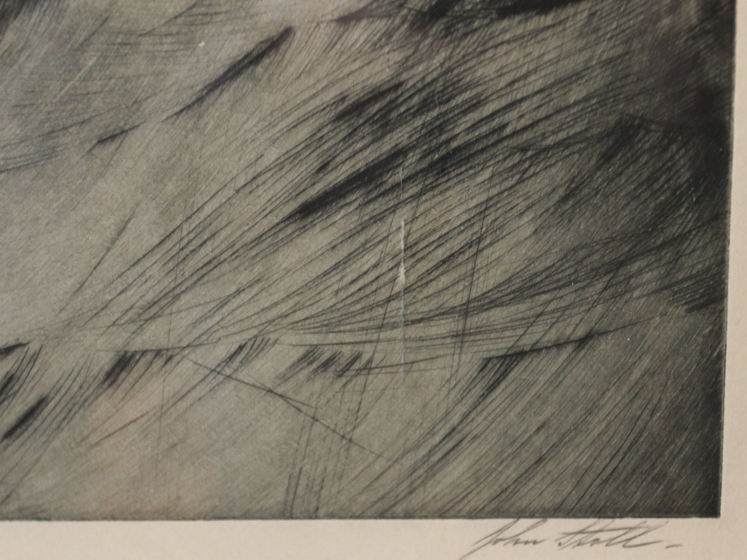 Signed Original John Stoll Etching of a Ship on a Stormy Sea - Listed ...