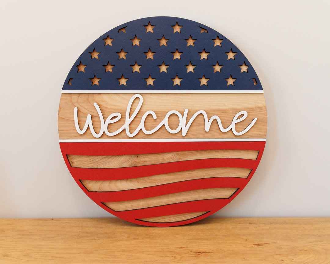 Patriotic Welcome Sign - Etsy