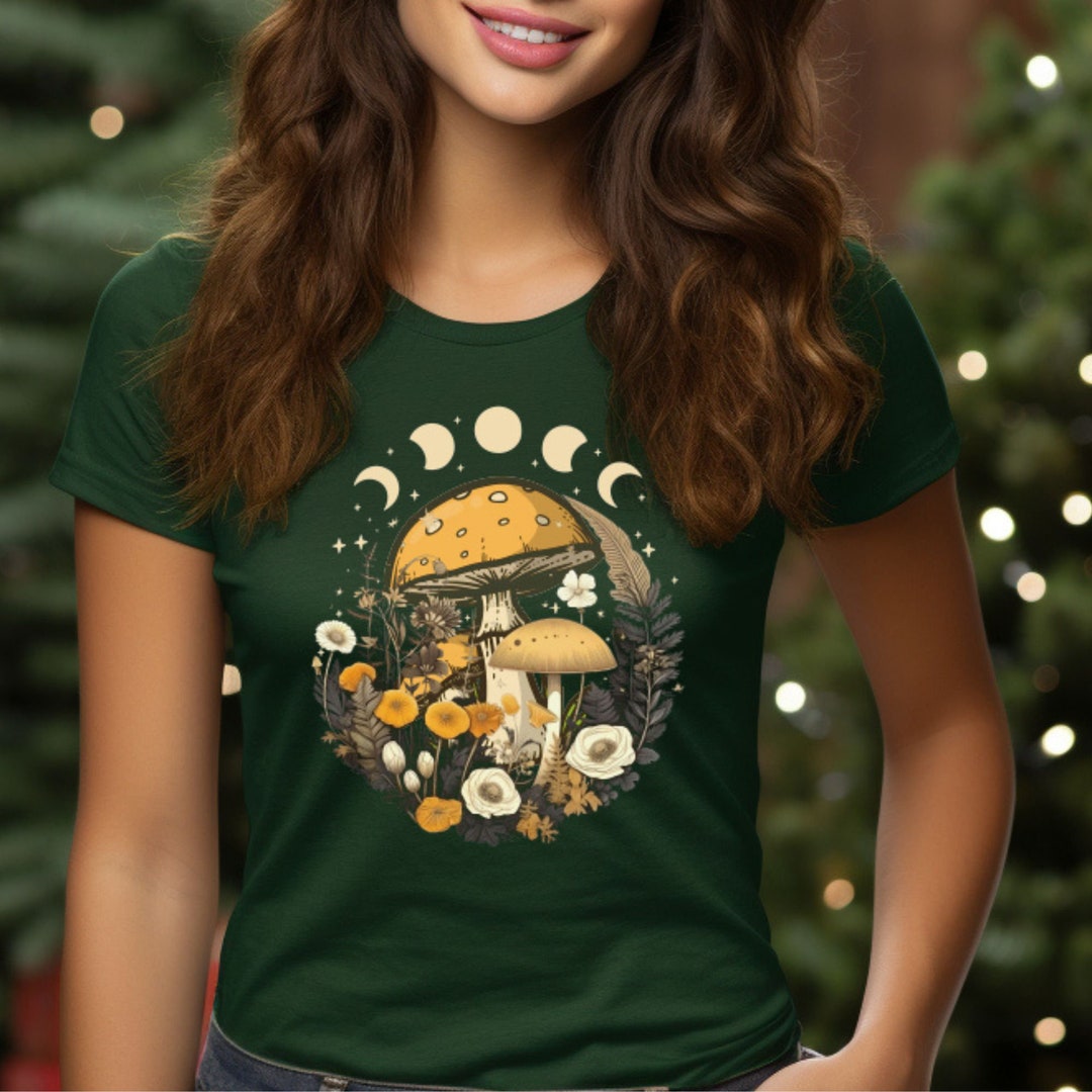 Camisa de hongos, camiseta de fases lunares y hongos, camisa mágica de ...