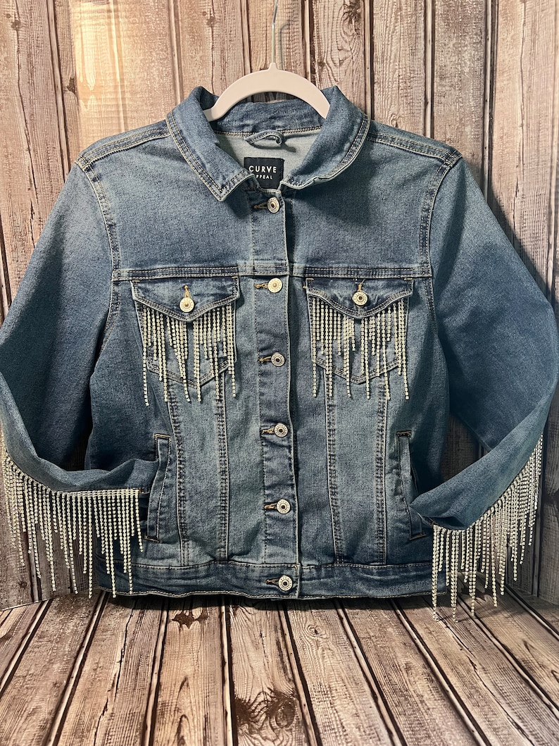Denim & Rhinestone Jacket - Etsy
