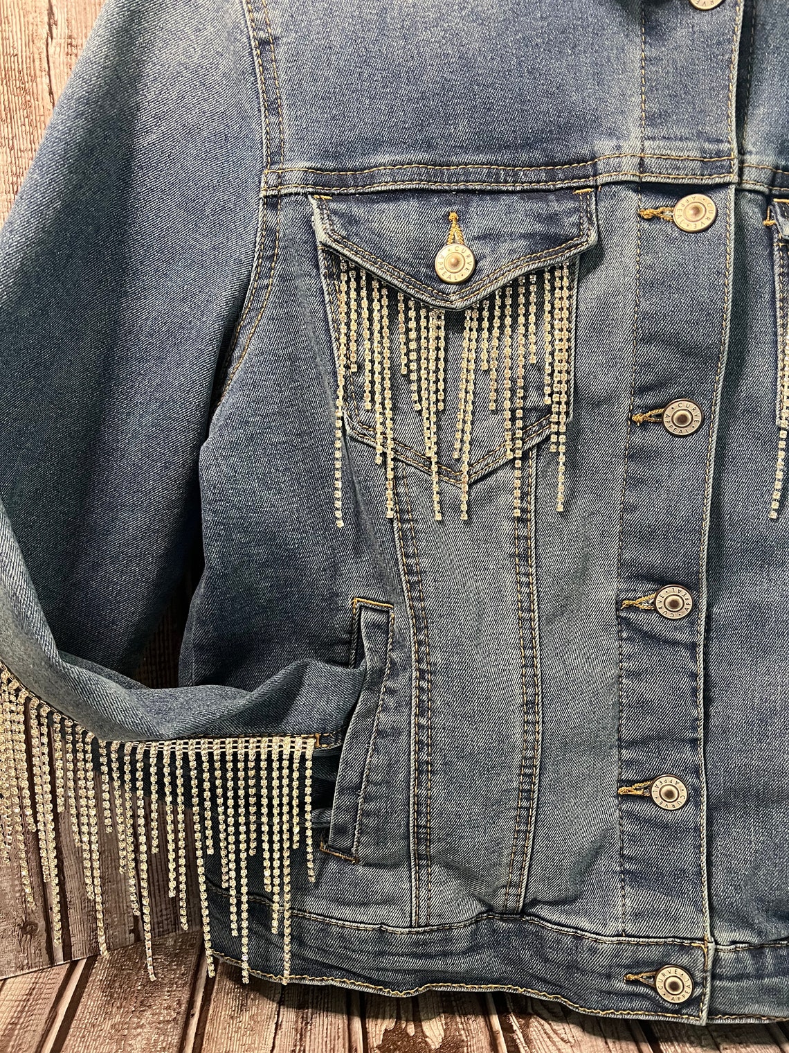 Denim & Rhinestone Jacket - Etsy