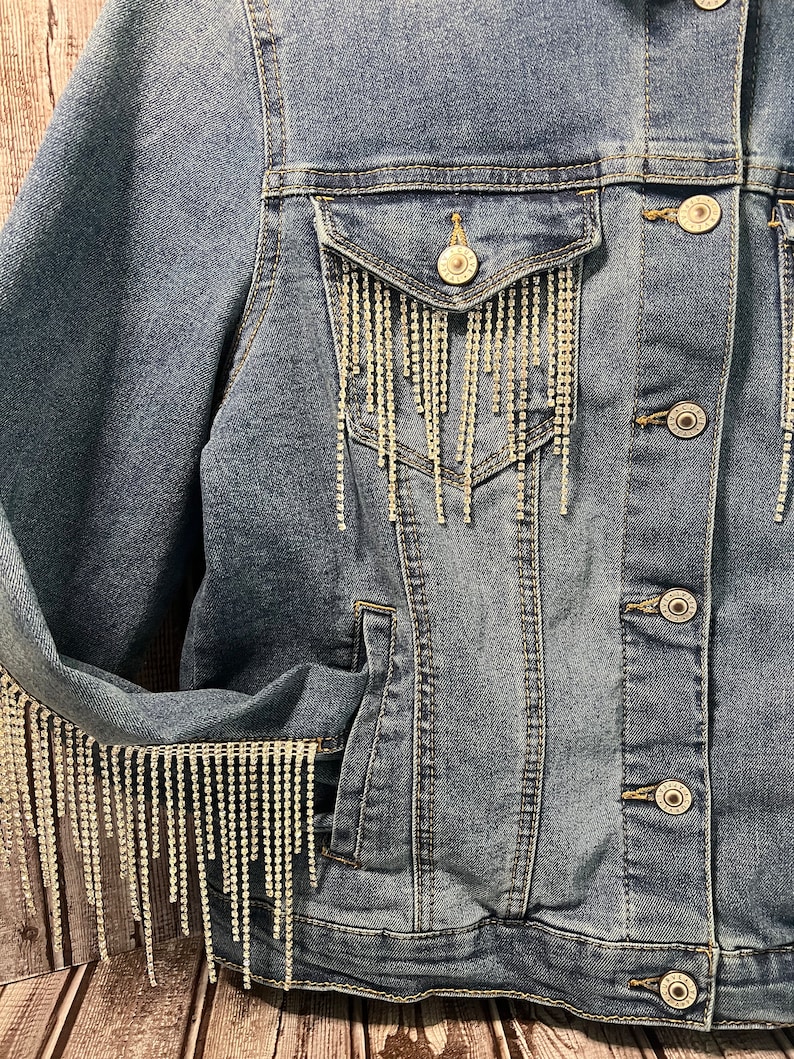 Denim & Rhinestone Jacket - Etsy