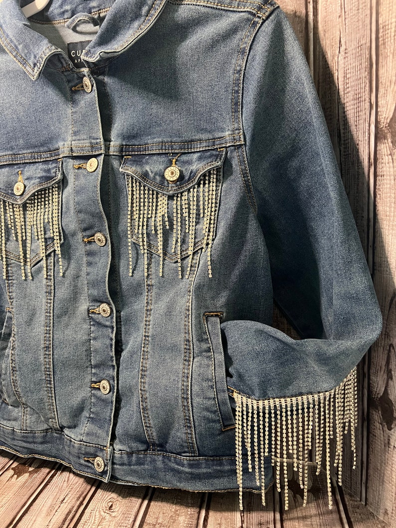 Denim & Rhinestone Jacket - Etsy