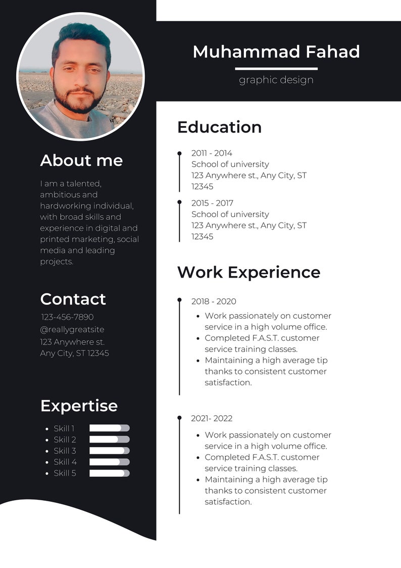 Personalized Resume Template With Photo, Professional Resume Canva ...