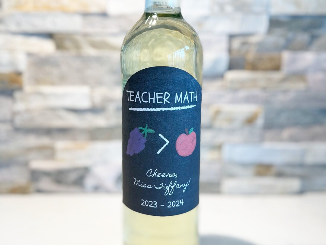 Personalized Teacher Wine Label Custom Teacher Appreciation Gifts for ...