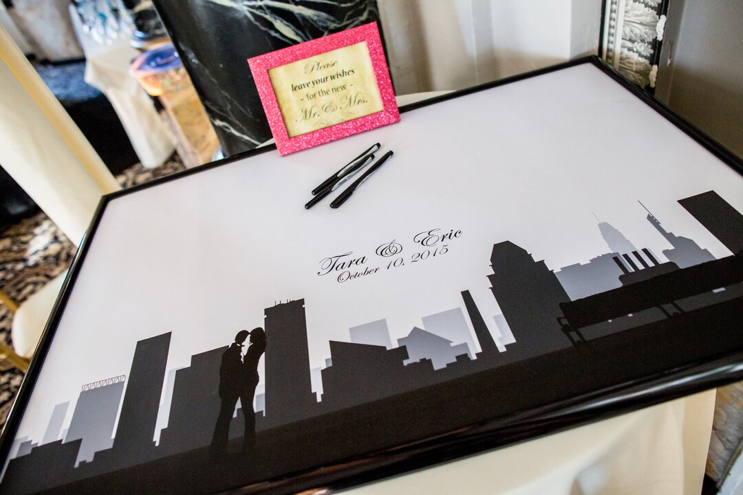 Personalized Couple Silhouette From Photo Wedding Guest Book Sign ...
