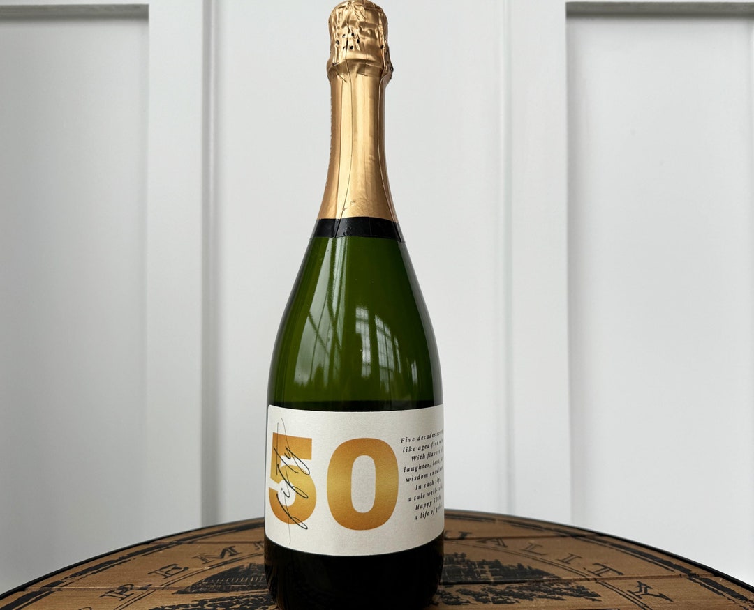 50th Birthday Champagne Labels, Milestone Birthday, 21st, 30th, 40th ...