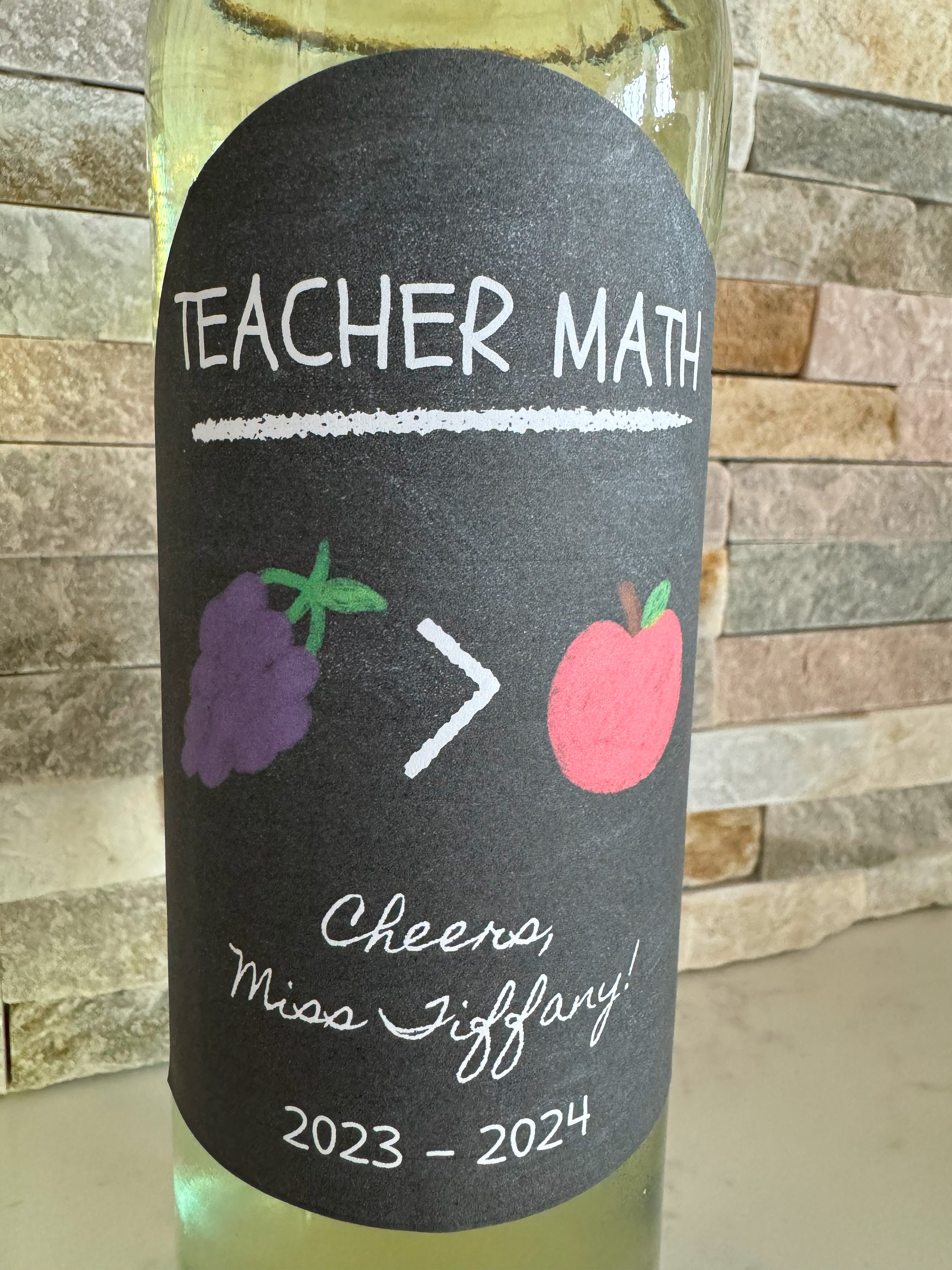 Personalized Teacher Wine Label Custom Teacher Appreciation Gifts for ...