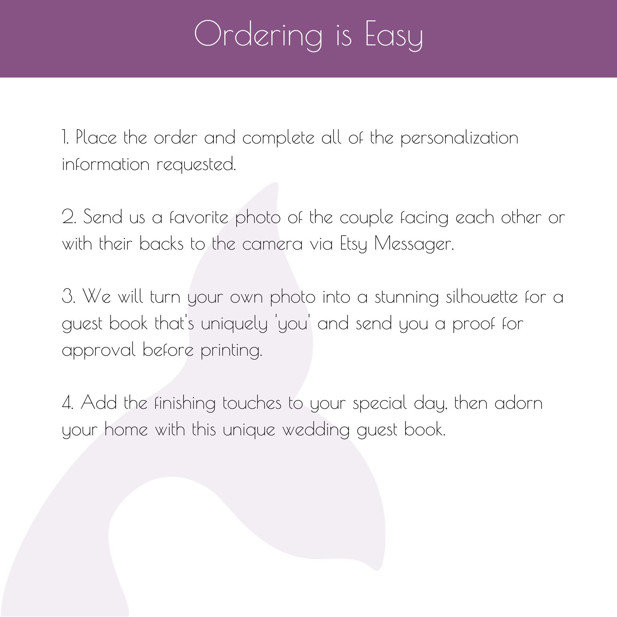 Personalized Couple Silhouette From Photo Wedding Guest Book Sign ...