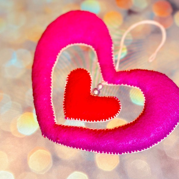 Felt Heart Ornament - Etsy