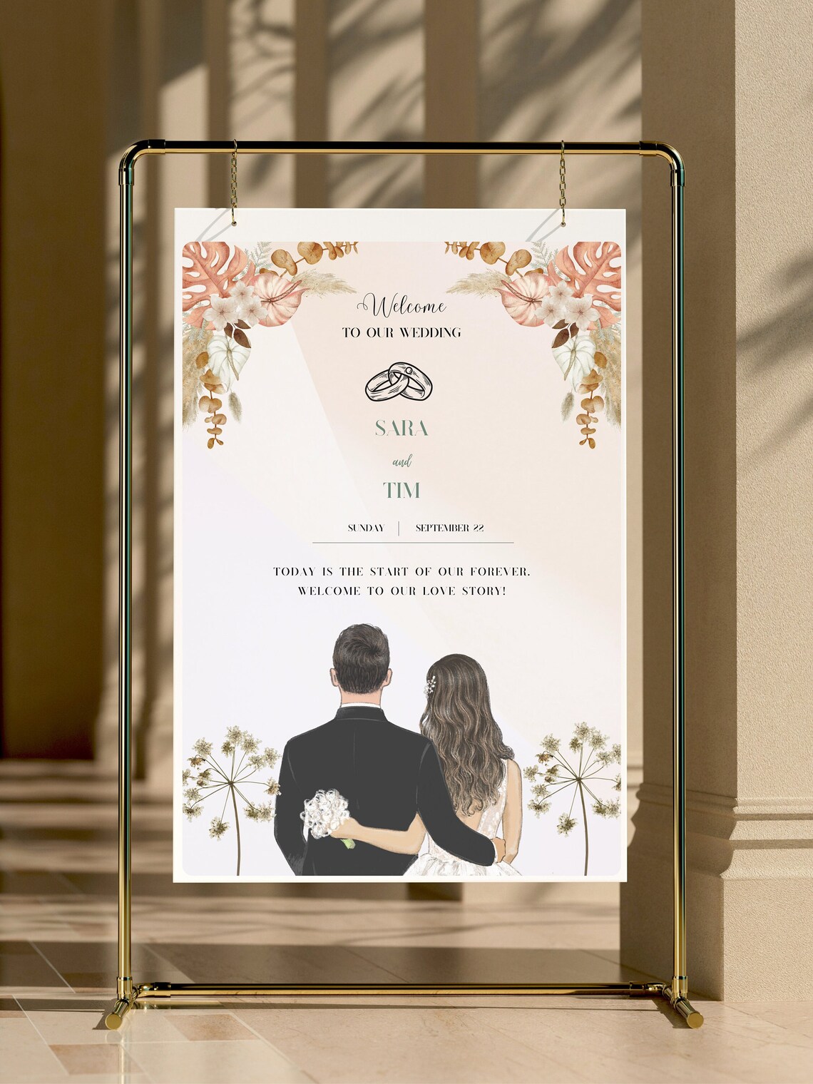 Personalized Wedding Welcome Sign, Digital Welcome Sign, Subtle Design ...