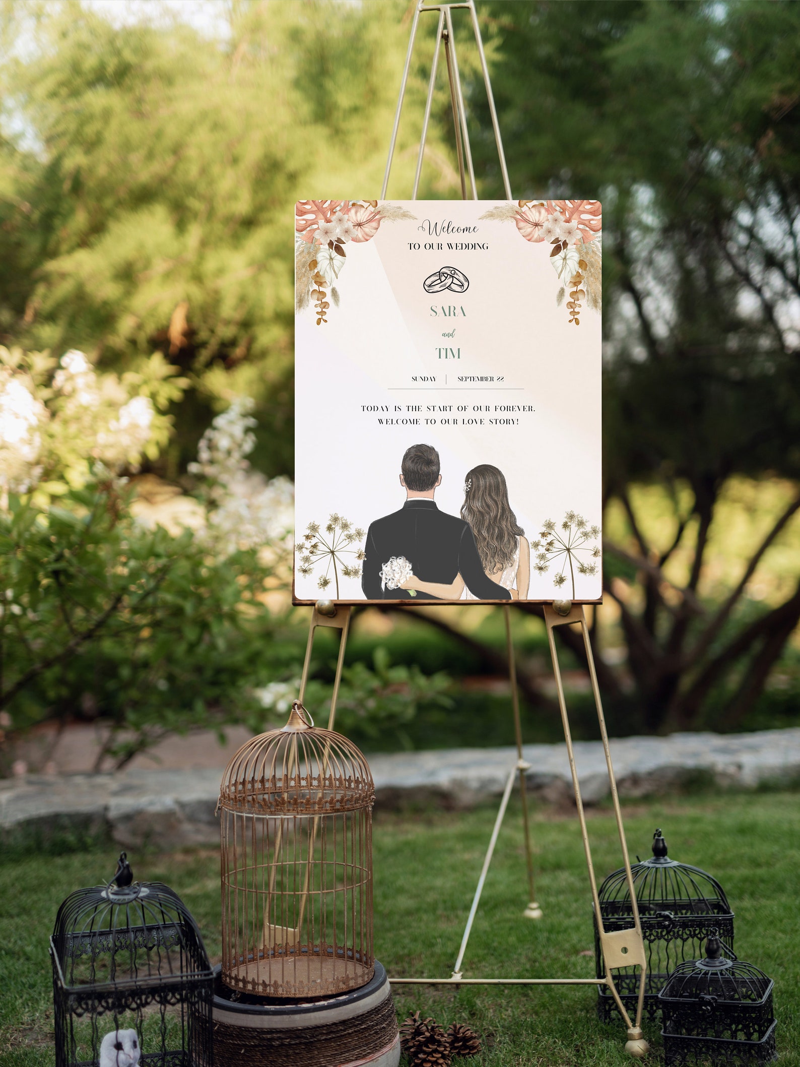 Personalized Wedding Welcome Sign, Digital Welcome Sign, Subtle Design ...