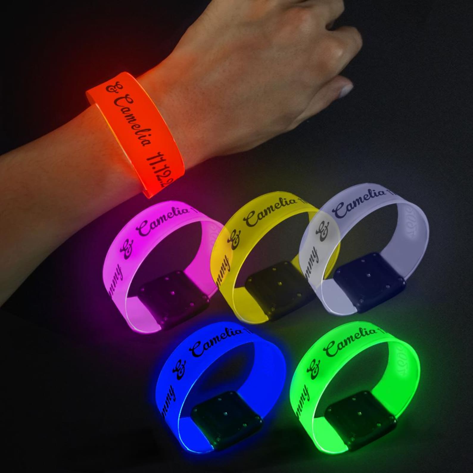 Personalized Glow Bracelets With Photo, LED Bracelets for Parties ...